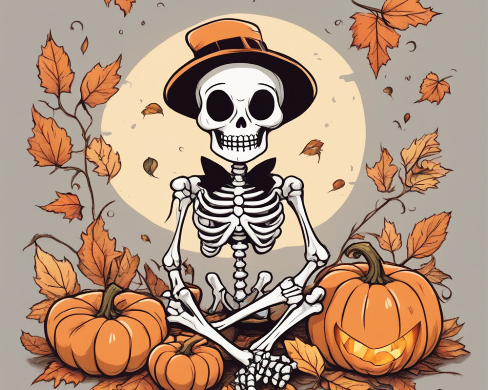 Happysmilingskeletonhuggingalittlepumpkin | Deep Dream Generator