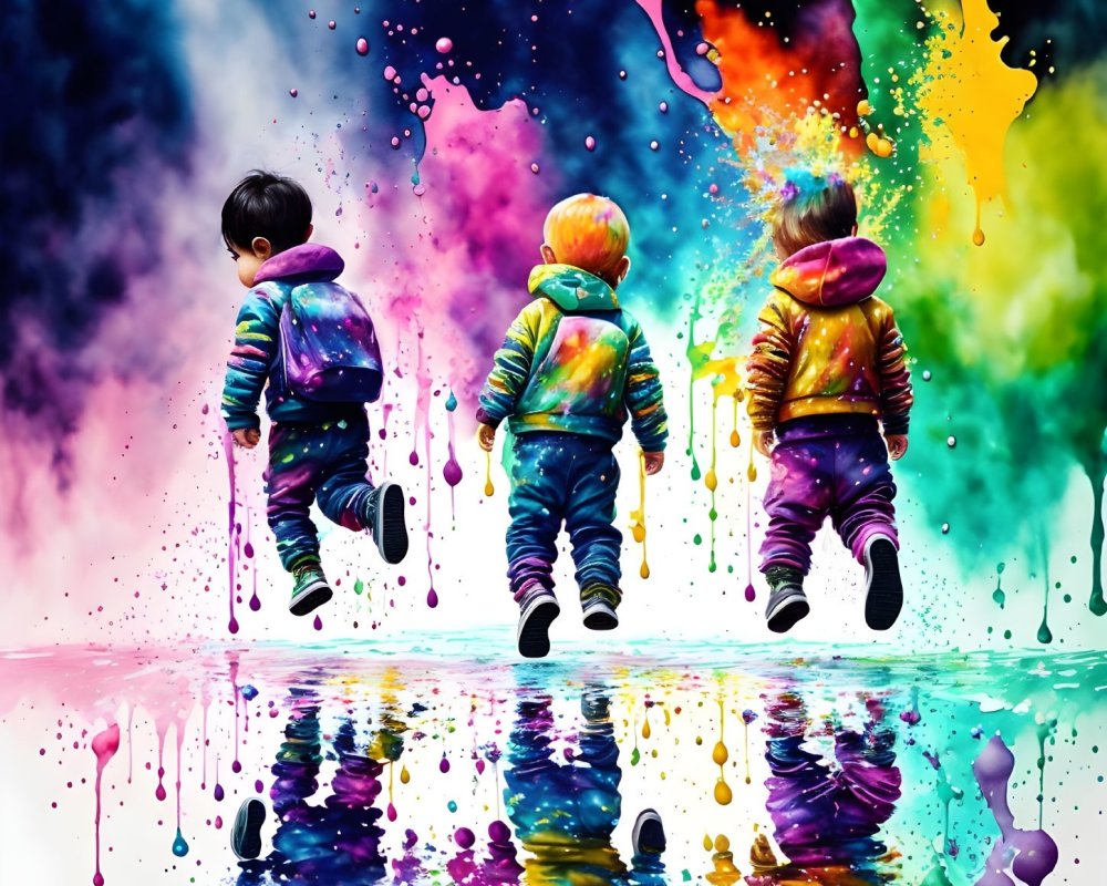 Jumping puddles | Deep Dream Generator