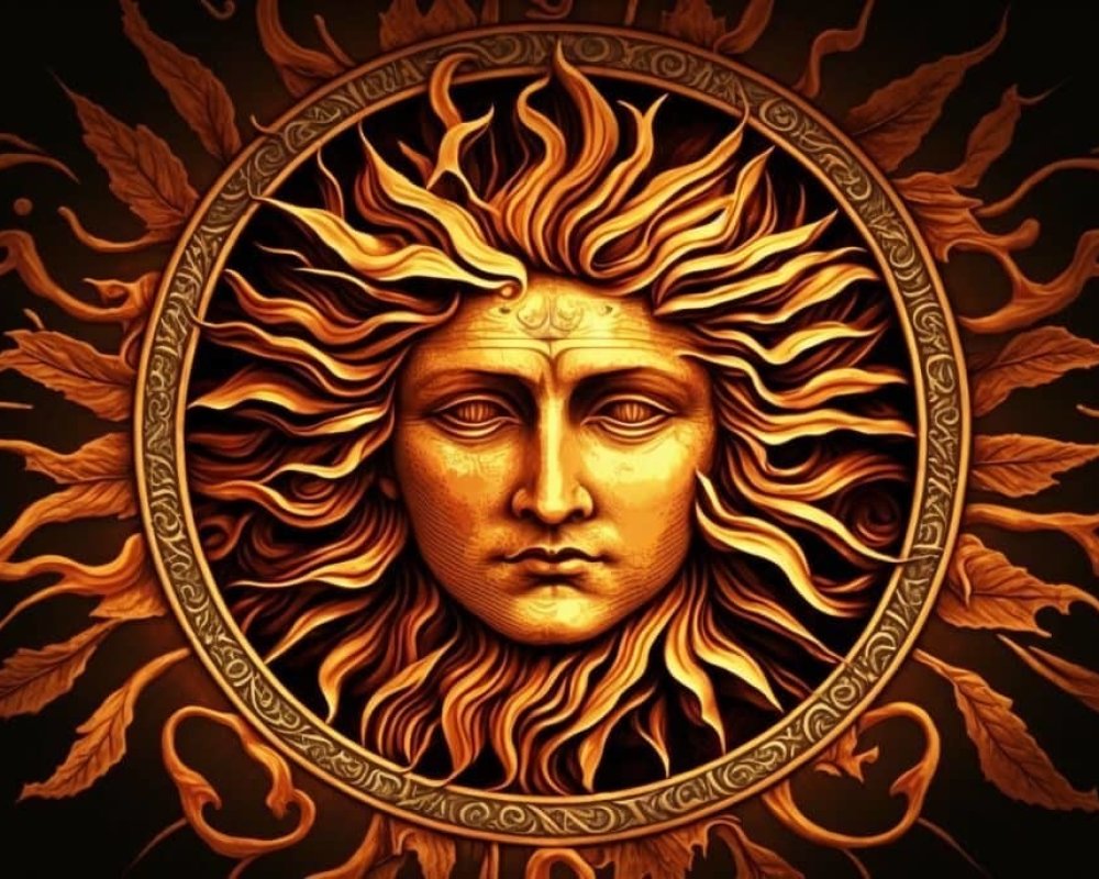 Radiant Sun with Golden Details and Flame-like Rays | Deep Dream Generator