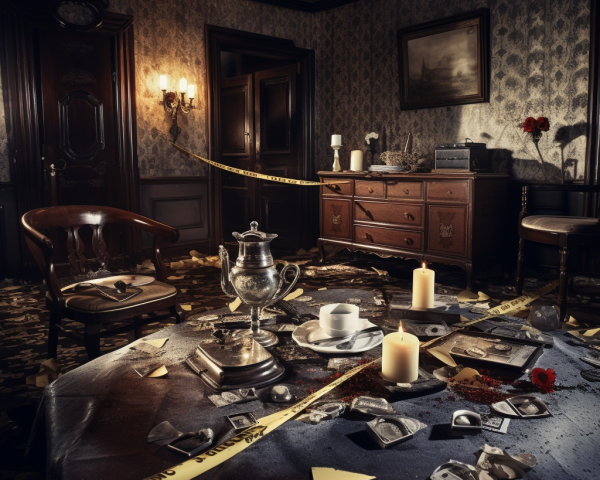 Locked room murder mystery crime scene | Deep Dream Generator